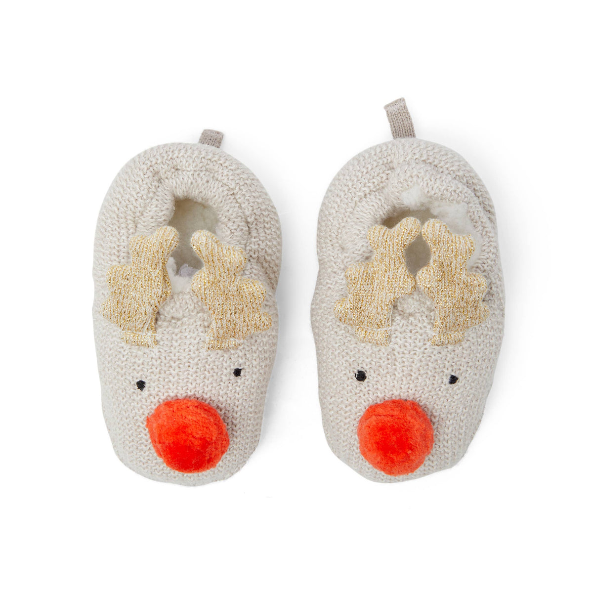 Reindeer Cotton Knit Baby Booties – Asher + Rye